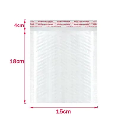 50шт Белые пузырьковые конверты 15x18 см