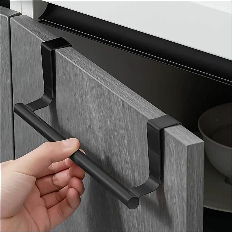 Держатель для полотенец IKEA "B698" B698, нержавеющая сталь, черный, 24 см x 7 см 1 шт