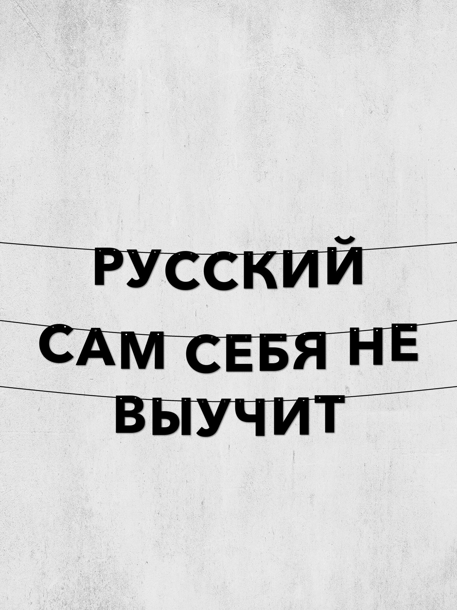 Гирлянда из букв Русский сам себя не выучит - Долговечный декор для праздников, учебных мероприятий и фотосессий