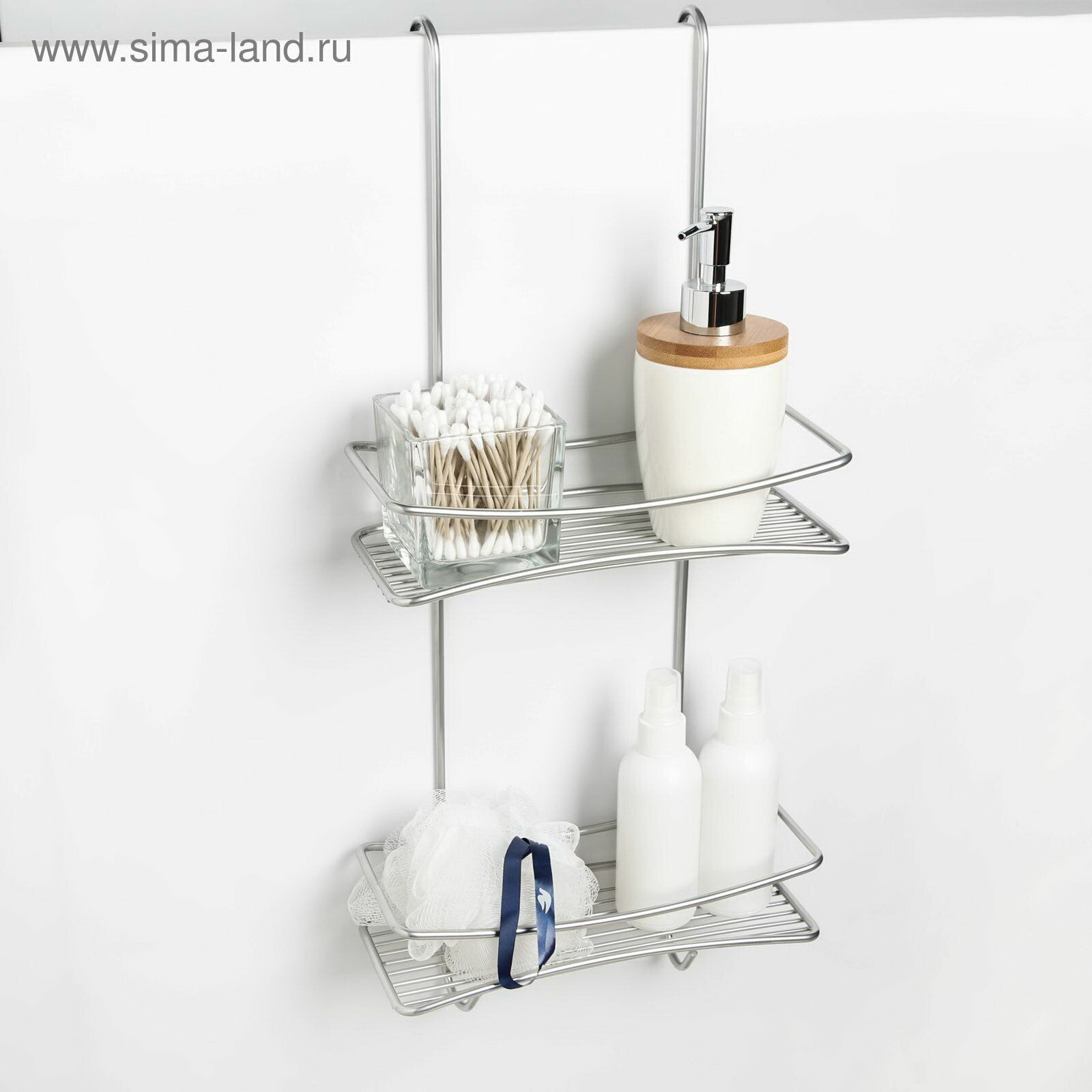 Полка навесная для душевой кабины 2-х ярусная "Лагуна", хром