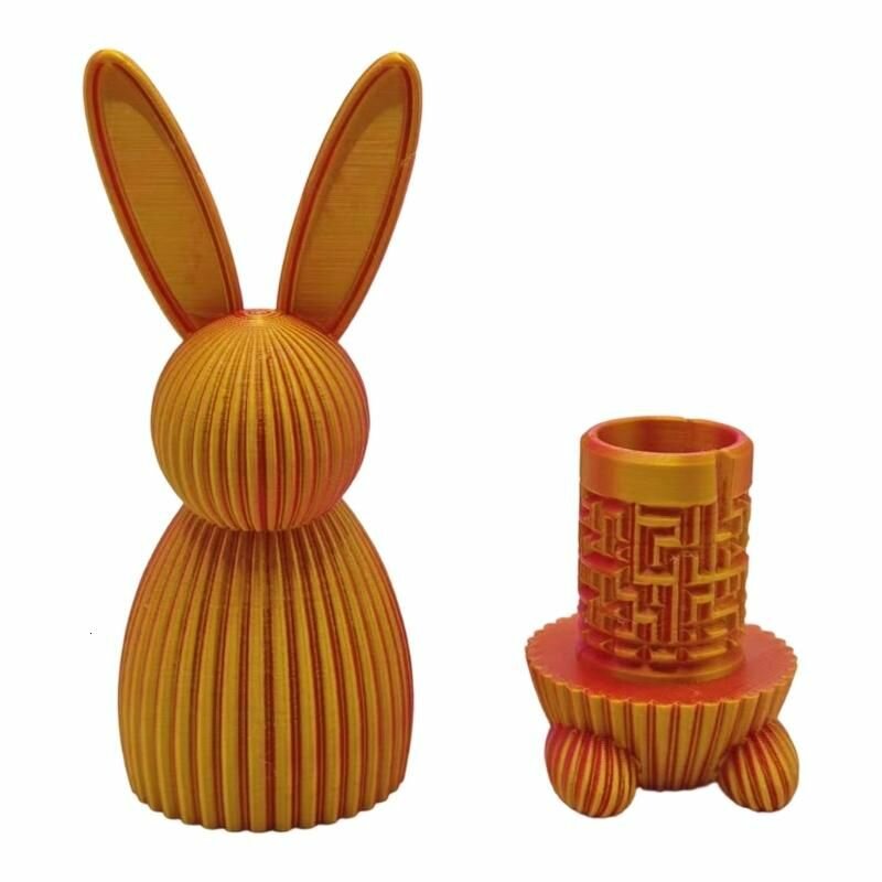 3D-печать: кролик-копилка к Пасхе, красное золото