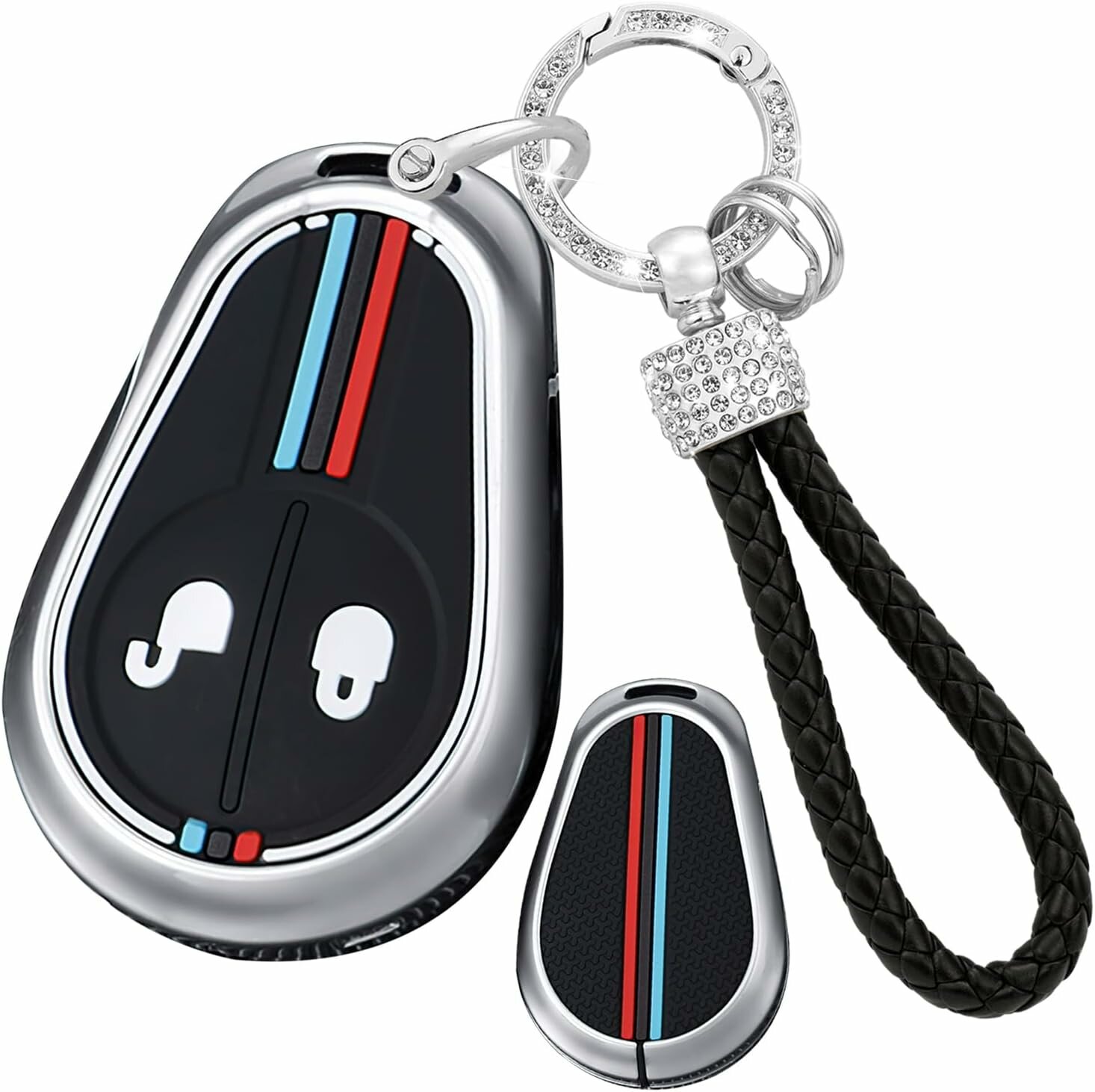 Металлическая крышка брелока с дистанционным управлением, 2 кнопки, подходит для смарт-ключа без ключа, с брелком, подхо