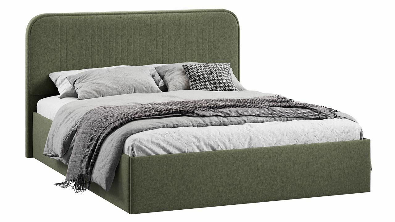 Кровать с ПМ Тиффани Тип 1 с заглушиной Микровелюр Jercy Deep Green