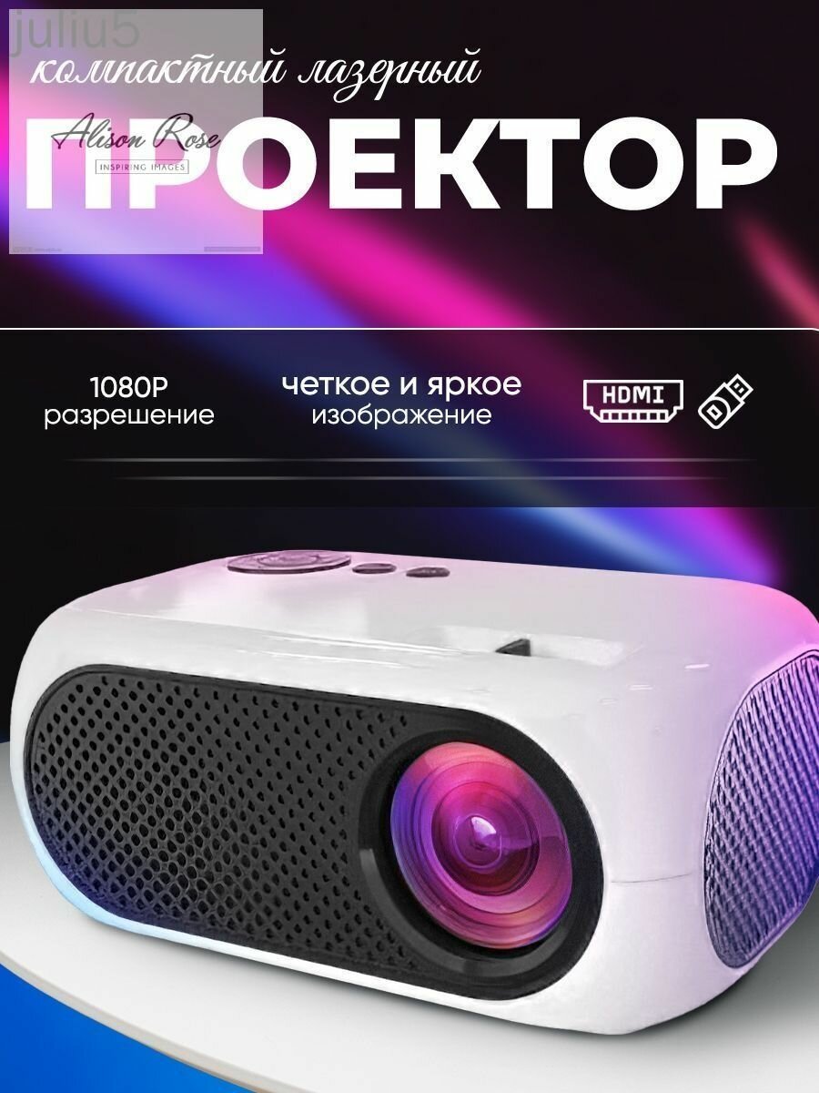 Мини проектор для фильмов с телефона лазерный портативный