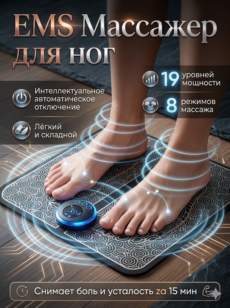 Тренажёр-миостимулятор EMS Foot Massager для стоп, массажер для ног