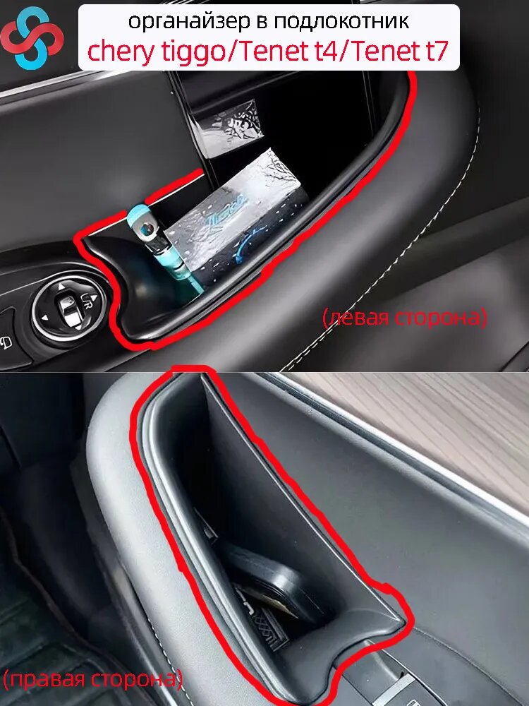 CHERY TIGGO органайзер в подлокотник, вставки в дверную ручку Tenet t7/chery tiggo 8 Pro Max/chery tiggo7L/Tenet t4,2 шт / Черри тигго, 2 шт.