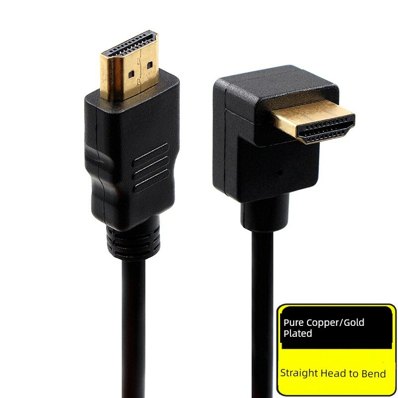 Золотое покрытие HDMI прямой к нижнему изгибу кабель, 0.3м, чистая медь для компьютерных мониторов