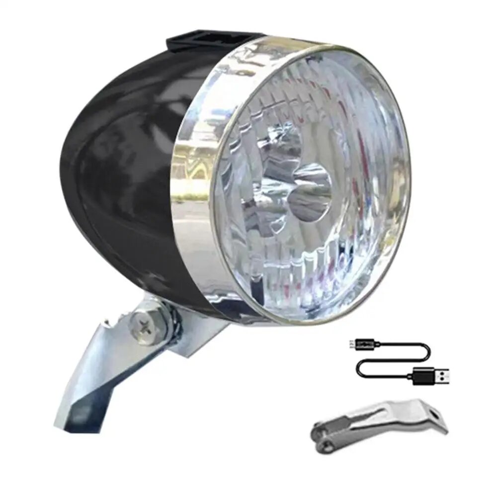 Ретро велофара LED Black