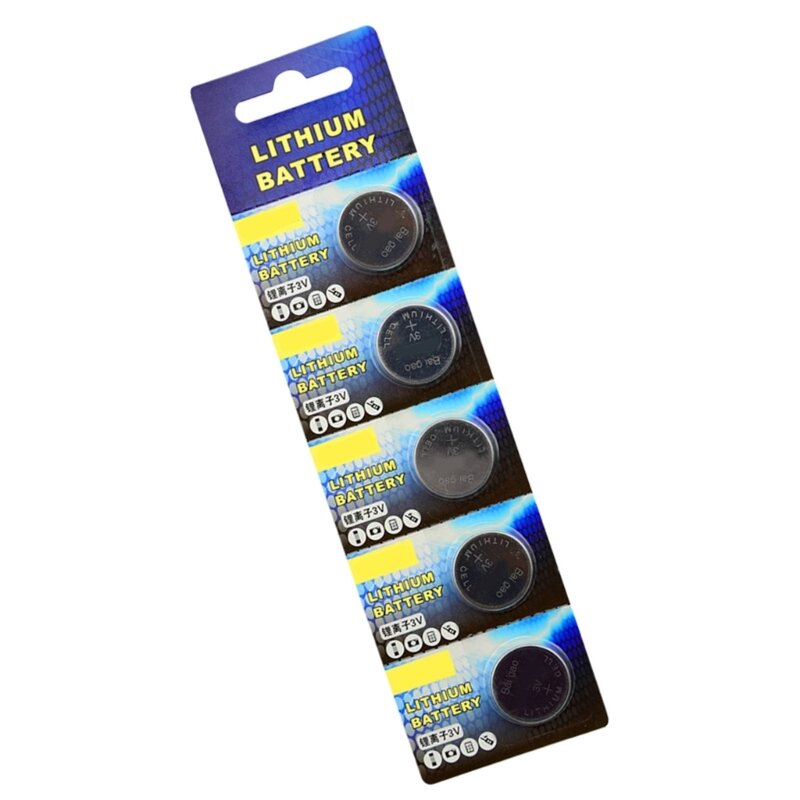 Упаковка из 5 Литиевых Батареек CR2032 3V Кнопочные Батарейки Литиевые Батарейки Для Монет Для Электроники Материнские Платы Компьютеров