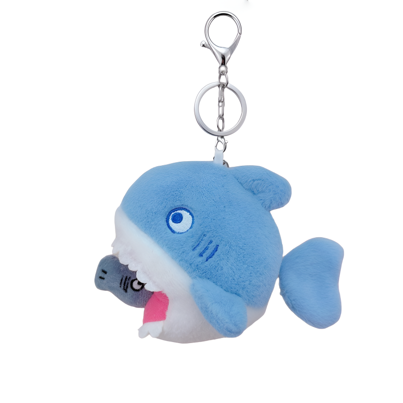 Игрушка-брелок унисекс AOAOXIONG "Акула, кусающая за руку", Releasable Bite Hand Shark Blue[Lobster Buckle], 12 см