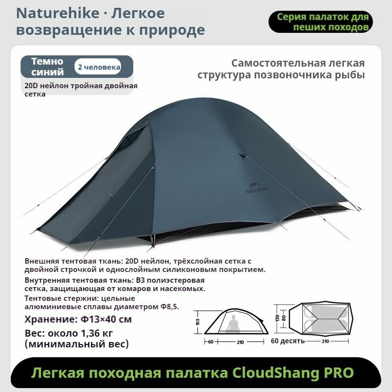 Naturehike Туристическая палатка на 1-3 человека CNK2350WS020