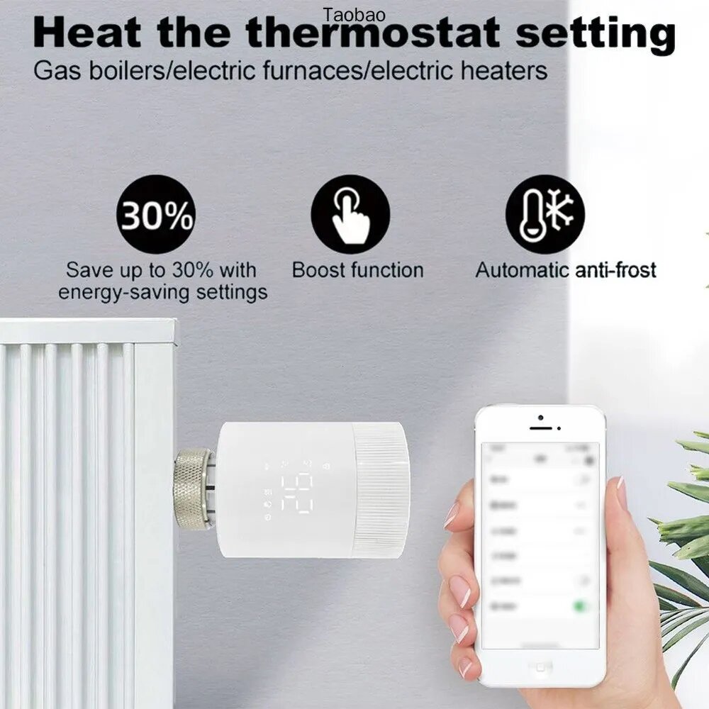Терморегулятор/термостат для умного дома с дистанционным управлением, белый, термопласт — фото 1