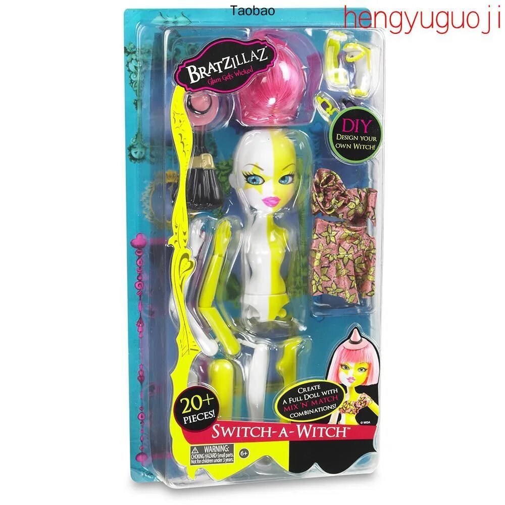 MGA Bratzillaz Switch-A-Witch Doll Братц Модная кукла-ведьма, С одеждой и аксессуарами, Игрушка своими руками, Подходит для детей старше 6 лет