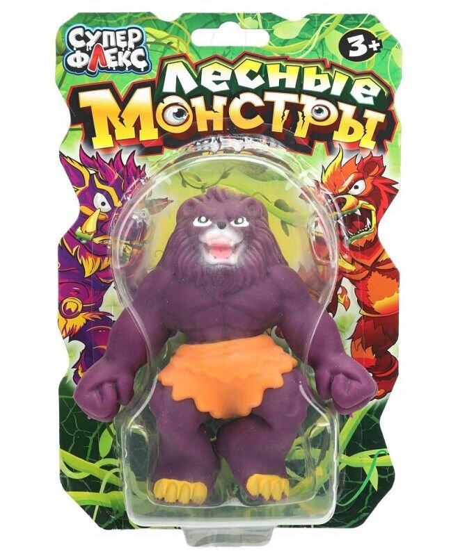 Игрушка-тянучка Супер Флекс Лесные монстры, длина 13 см, от 3 лет