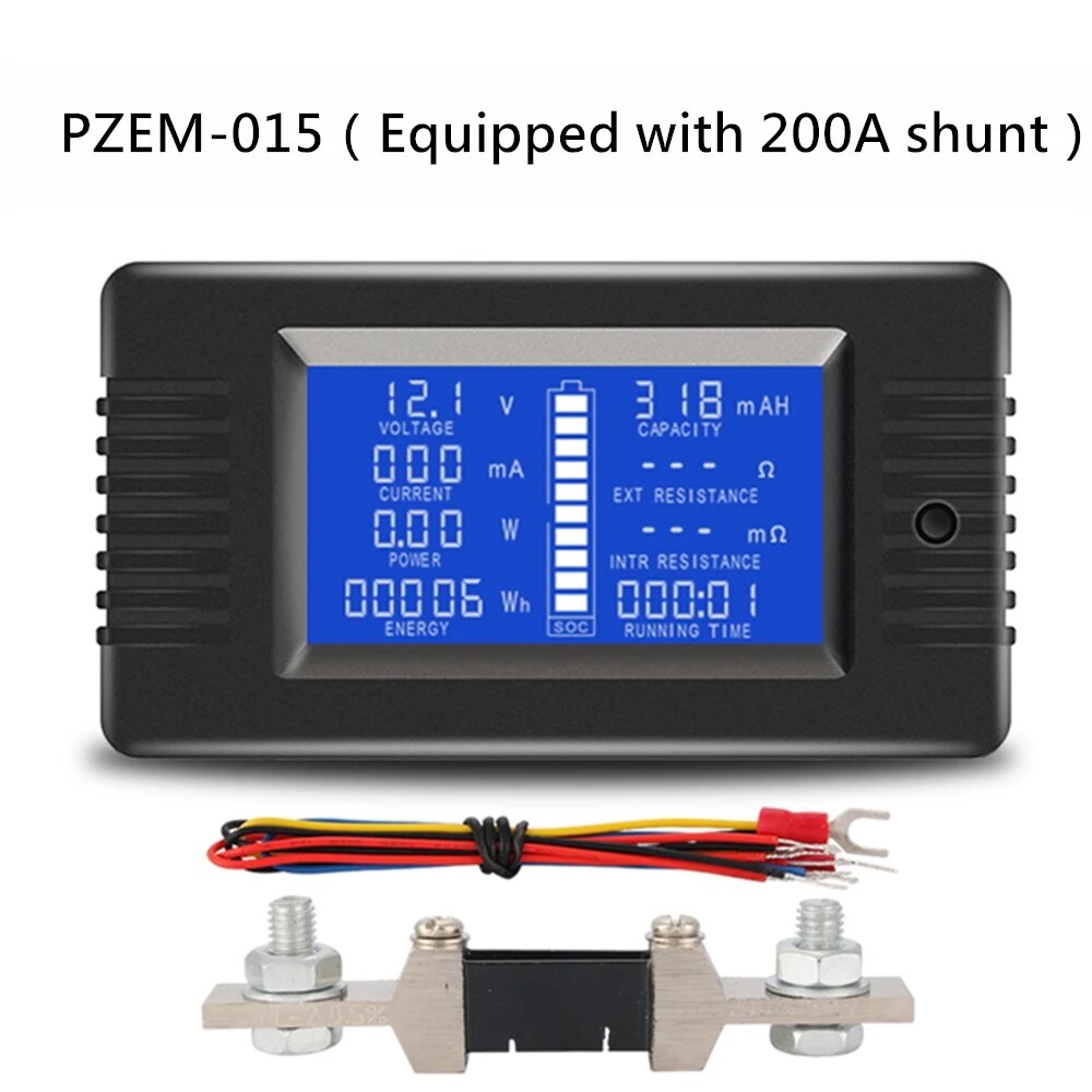 Автомобильный вольтметр амперметр Peacefair 015 with 200A shunt