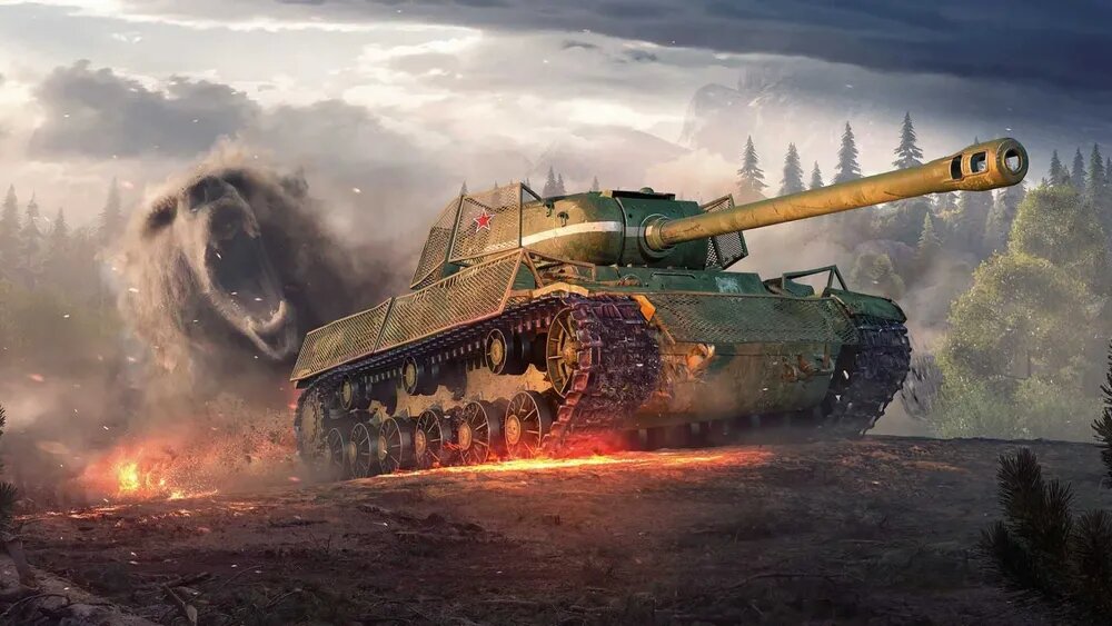Алмазная Мозаика "Танки Ворлд Оф Танк" 40х50 См Алмазная Вышивка / Картина Стразами Подарков / Украшения