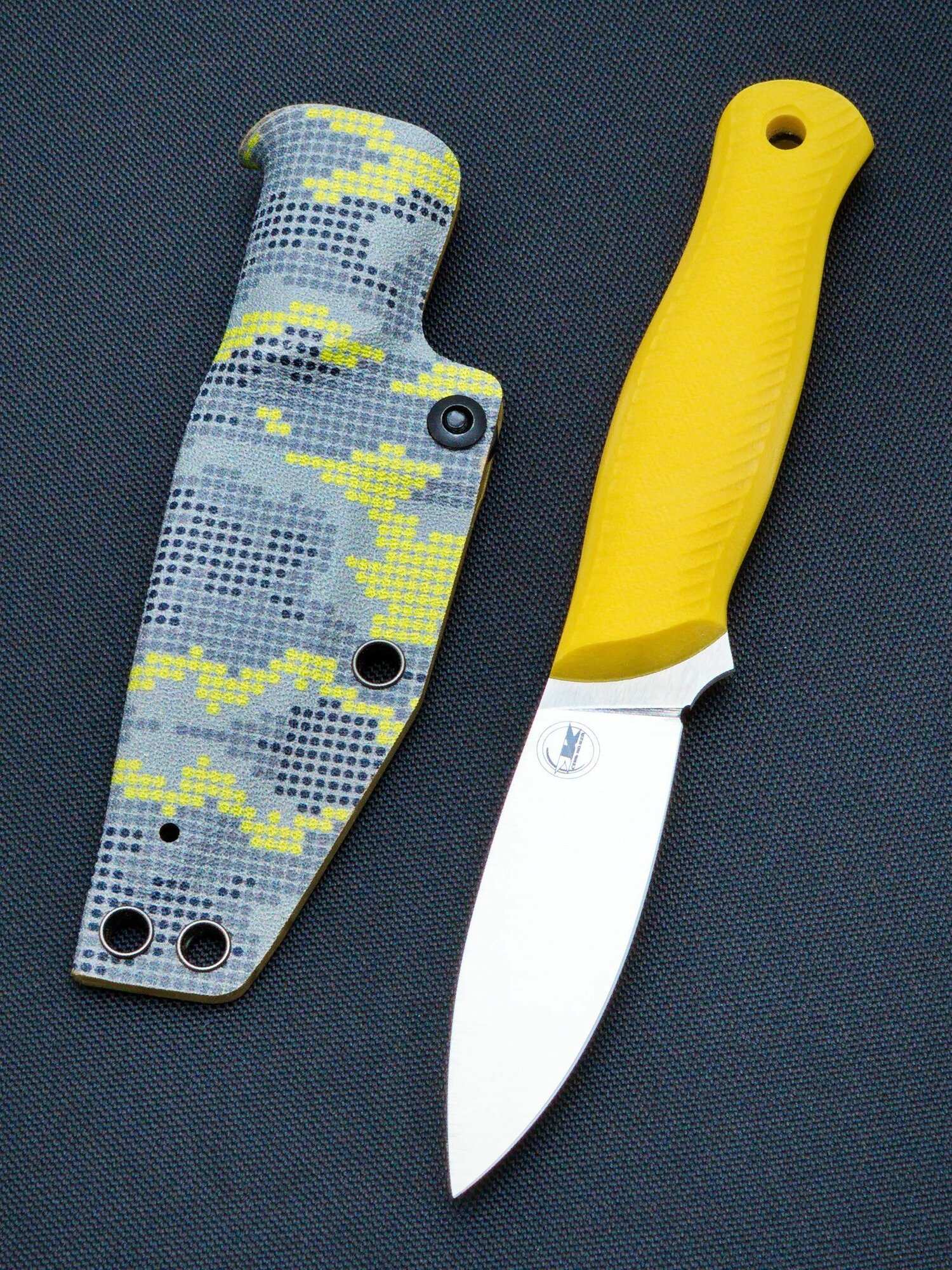 Нож туристический Колибри, AUS-10 Cryo, Сатин, G10 Желтый-Черный, 7 Ножей (Seven Knives)