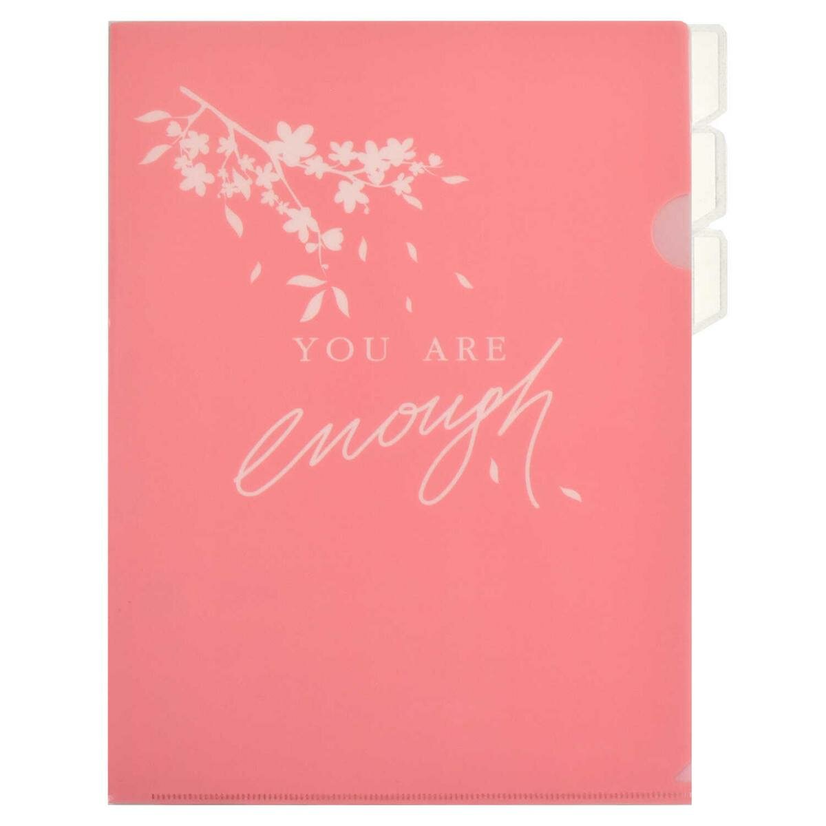 Папка-уголок А4 "Нежный коралловый", пластиковая с 4 отделениями и разделителями, 22х31 см, полипропилен