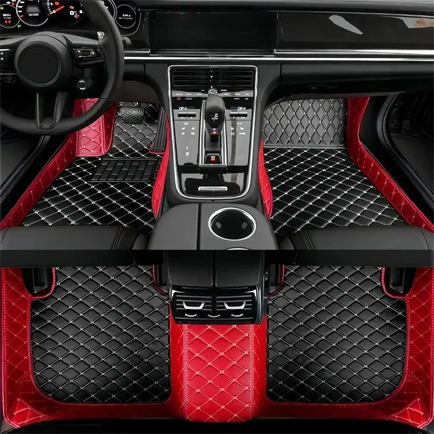 Автоковрики в салон Toyota Crown Kluger 2021-2026, Black and Red