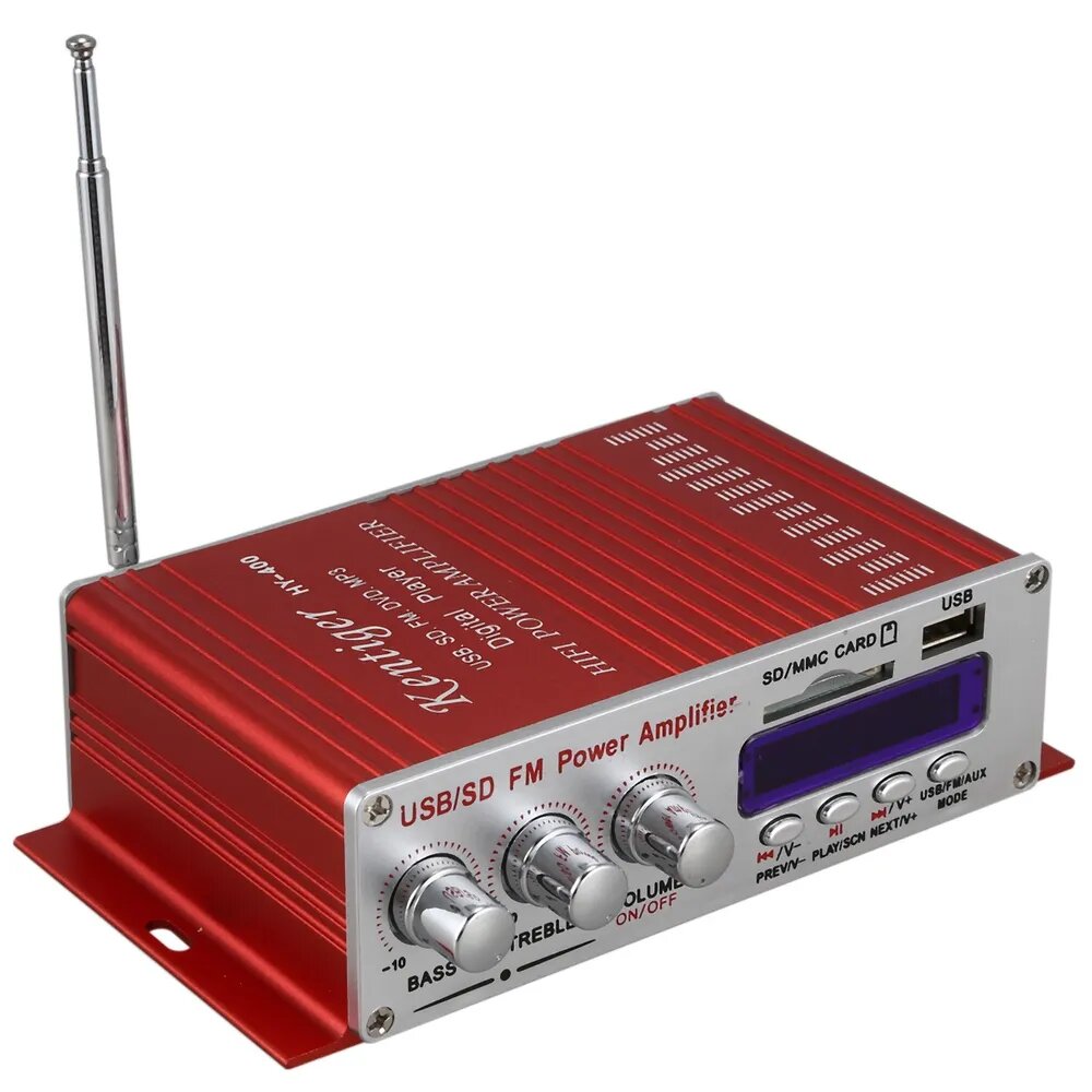 -400 Hi-Fi автомобильный стереоусилитель радио Mp3 динамик с Fm ЖК-дисплеем плеер для дистанционного управления автомобилем, мотоциклом