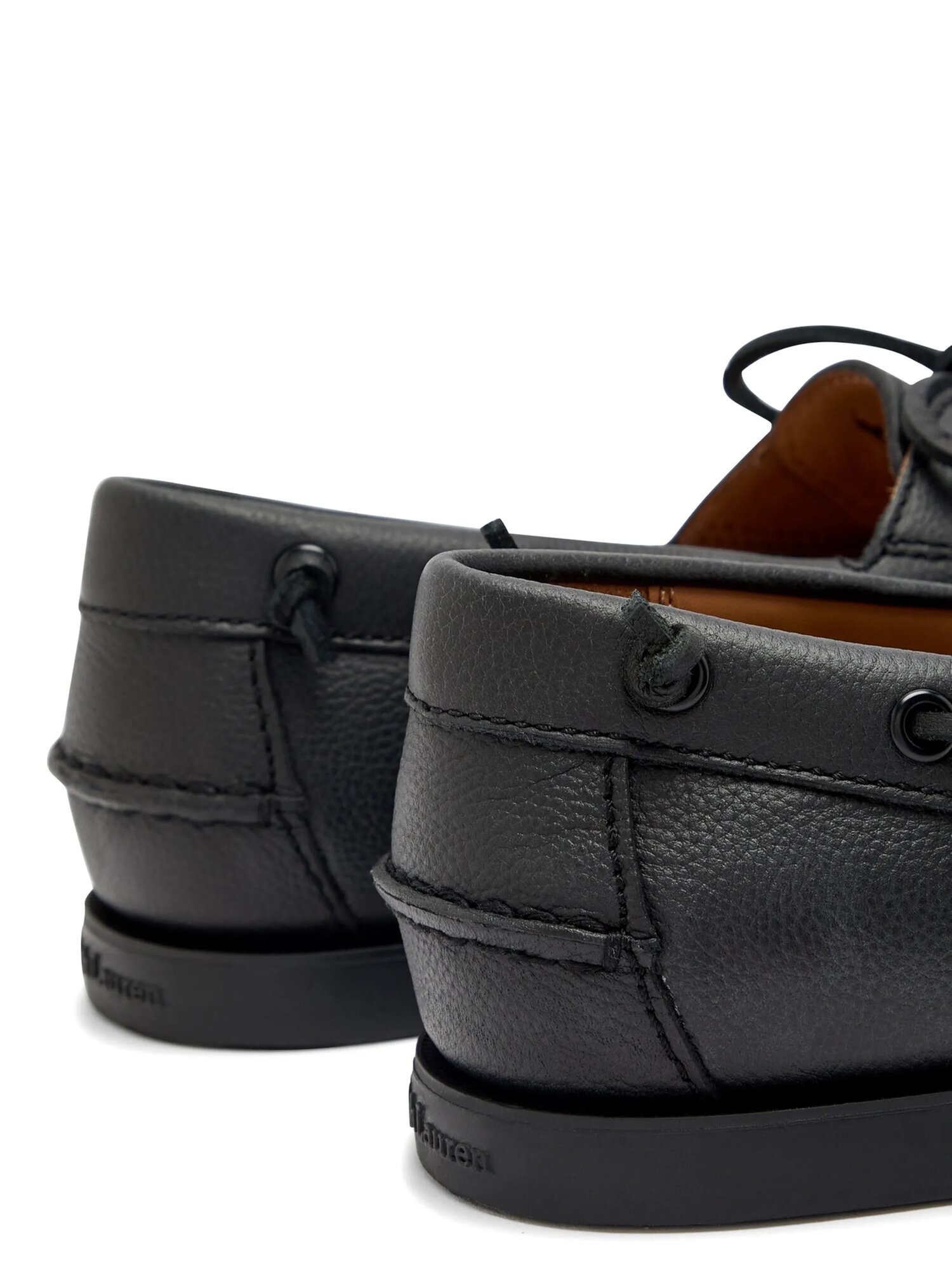 Туфли Polo Ralph Lauren Leather boat shoes, размер 8, black/black — фото 1