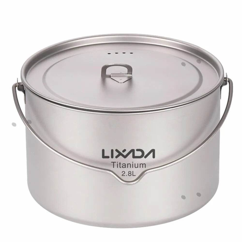 Lixada 2.8L Titanium Pot Сверхлегкий портативный подвесной горшок с крышкой, Andoer.