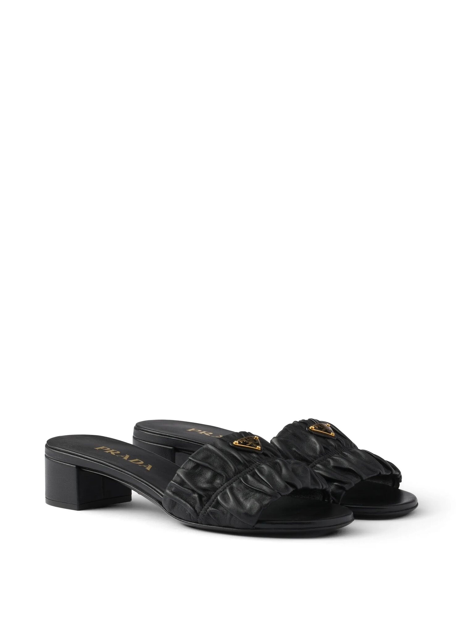 Босоножки Prada Matelassé nappa leather slides, размер 40 EU, black/black — фото 1