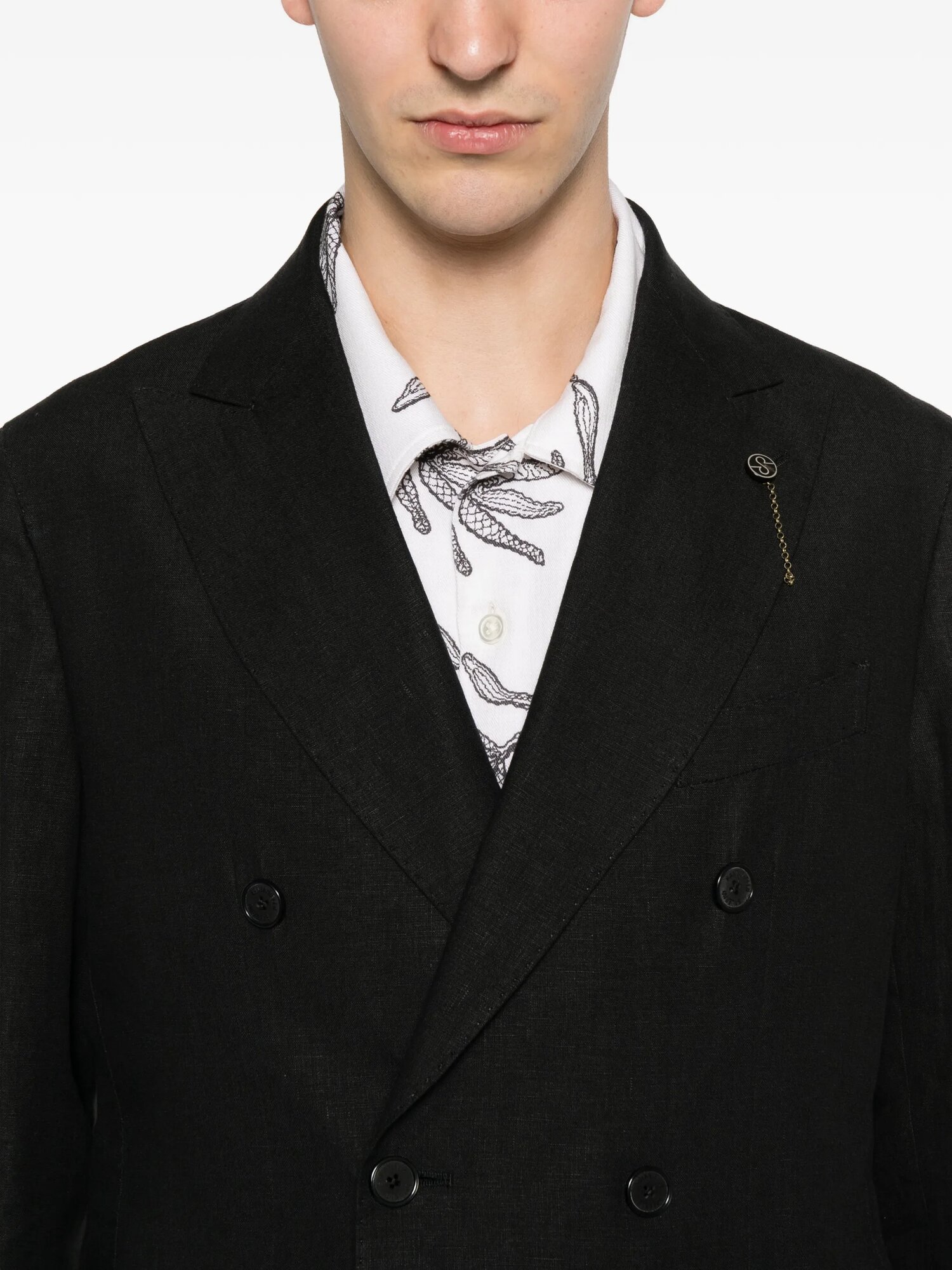 Комбинезон SANTANIELLO Double-breasted peak-lapel suit, размер 52 — фото 1