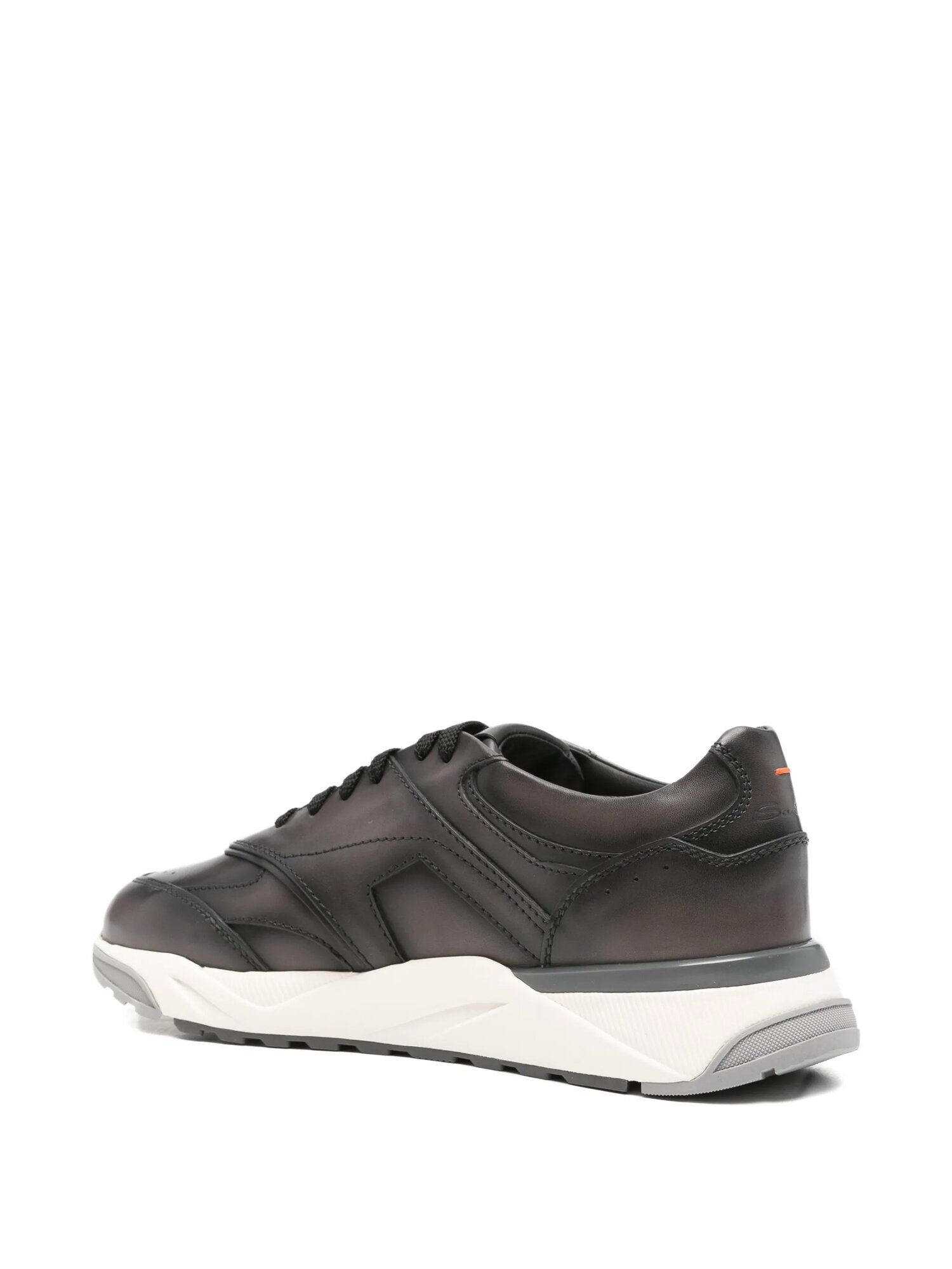 Кроссовки Santoni Panelled leather sneakers, размер 7, коричневый/серый/оранжевый — фото 1