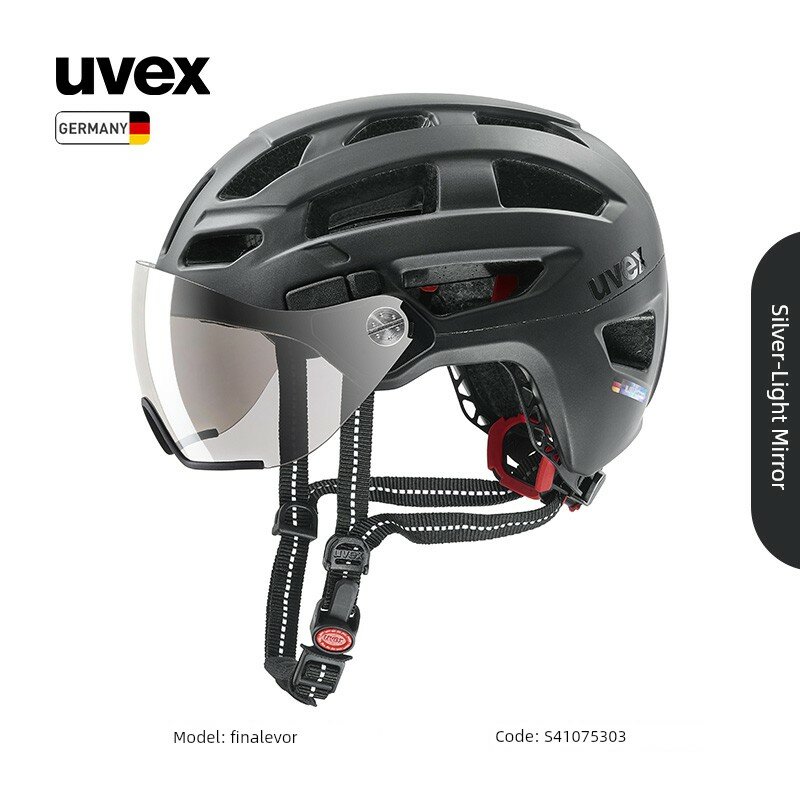 Uvex finale visor велосипедные солнцезащитные очки, размер L, матовая черная рамка с серебряными линзами, легкое