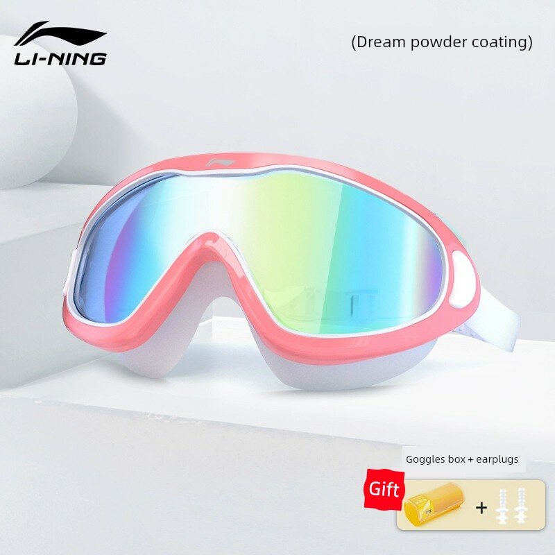Очки для плавания Li Ning, водонепроницаемые, противотуманные, высококачественные очки для плавания с большой оправой,