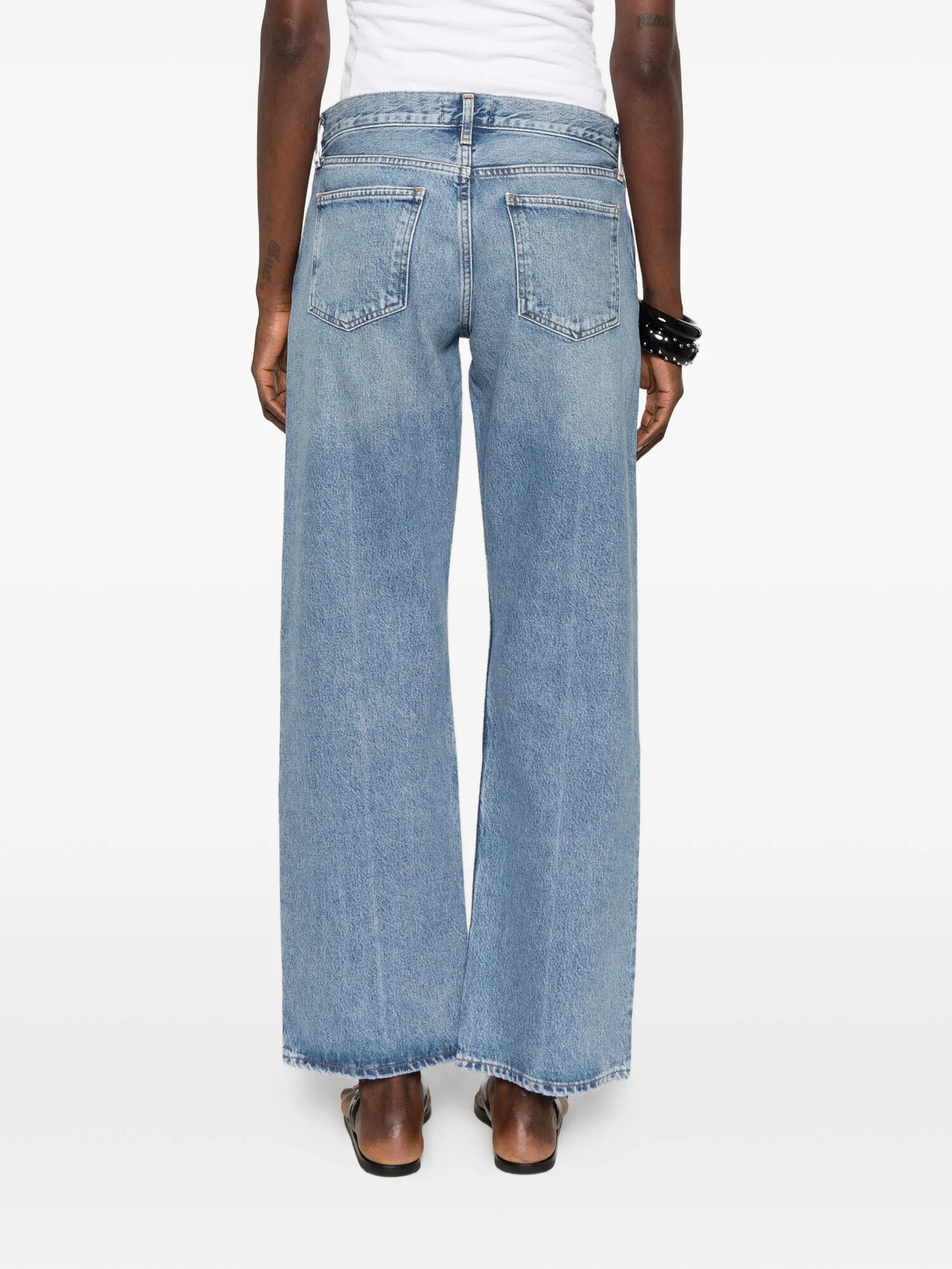 Джинсы AGOLDE Faded-effect straight-leg jeans, размер XS, синий — фото 1