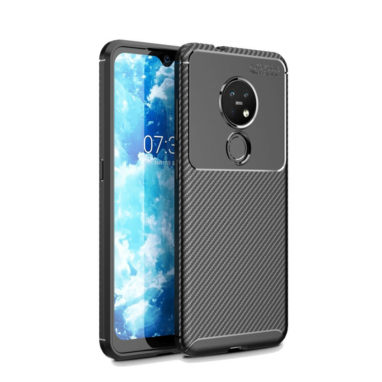 Чехол панель-бампер Чехол. ру для Nokia 7.2 и Nokia 6.2 из прочного силикона с матовой отделкой под карбон