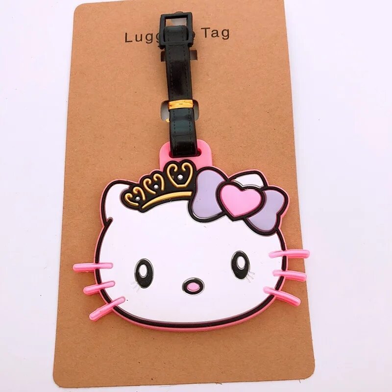 Силиконовые бирки для багажа/посадочные талоны Hello Kitty и Sanrio, милые держатели для удостоверений личности/адресов с мультяшными персонажами, аксессуары для багажа/посадки.