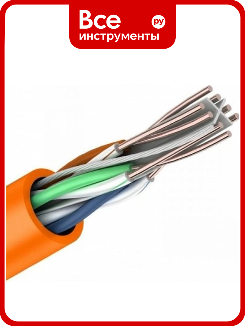 Кабель REXANT витая пара, UTP 4PR 23AWG, CAT6, нгА-HF, LSZH, бухта 305м 01-0050