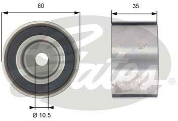 Ролик отклонительного ремня ГРМ GATES T42039 SUBARU Forester 98->/Impreza 92->/Legacy III/IV/V 98->/Outback 00->