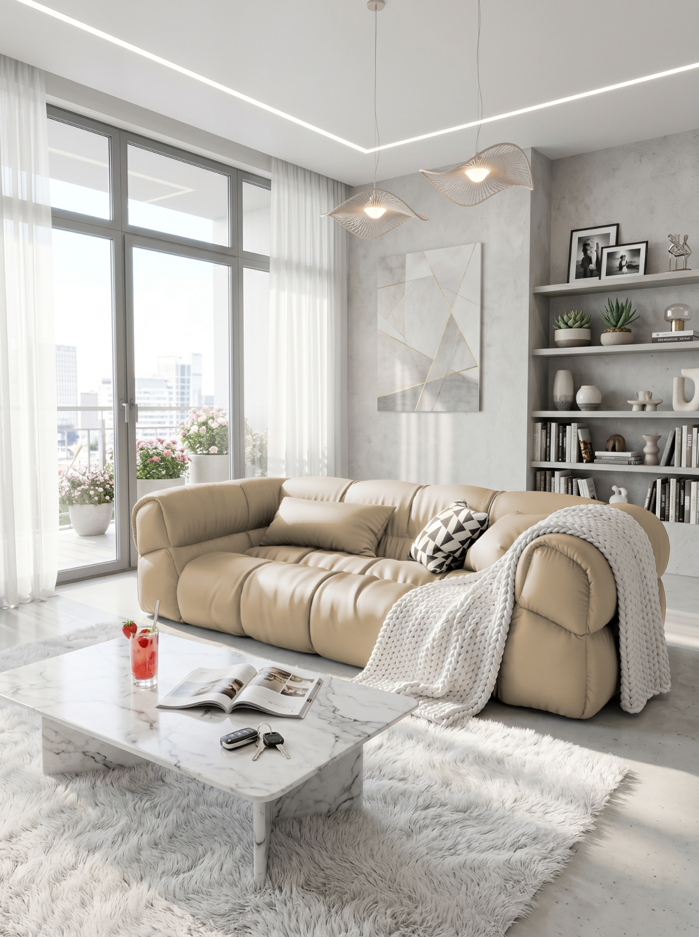 Диван Шелби Galaxy Cream NOW 239x105x72 см, бежевый Экокожа, нераскладной Дом мебели для вас