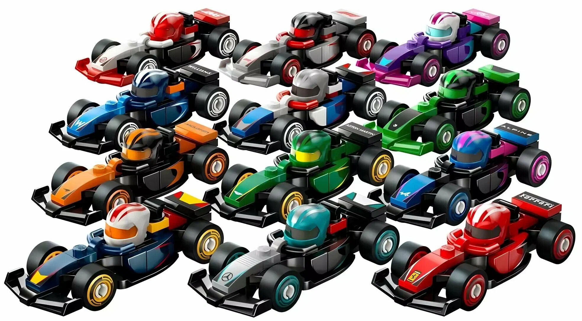 Конструктор LEGO F1 Collectible Race Cars 71049, полный комплект из 12 минифигурок
