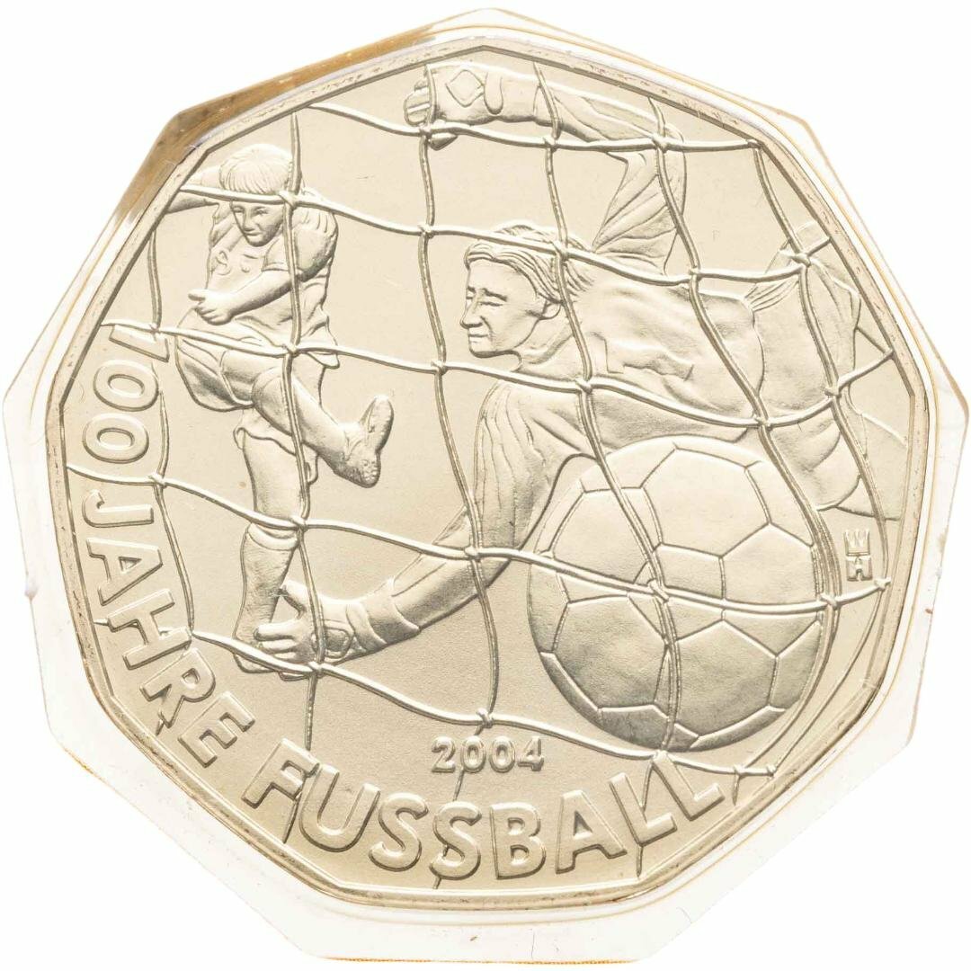 Австрия 5 евро euro 2004 "100 лет футболу" в буклете, Серебро 800, в сохранности BUNC