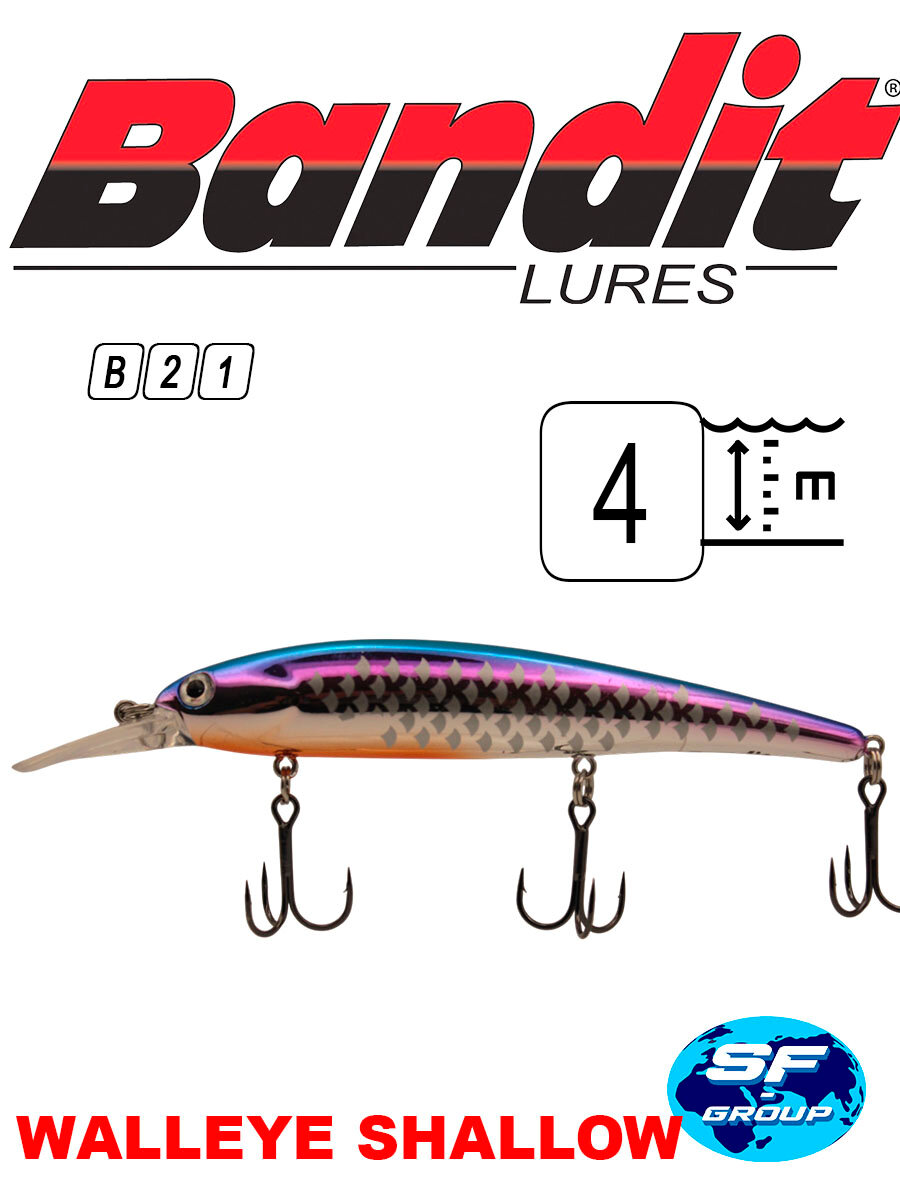 Воблер Bandit Walleye Shallow 12 см 17,5 гр заглубление 4м #B21