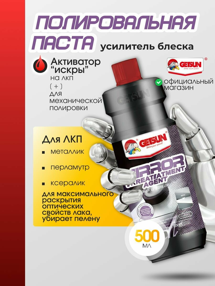 Полировальная паста Mirror Treatment Agent for Metal Color 500мл для металлика