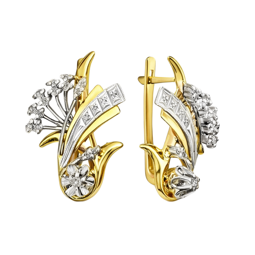 серьги из золота, с бриллиантами