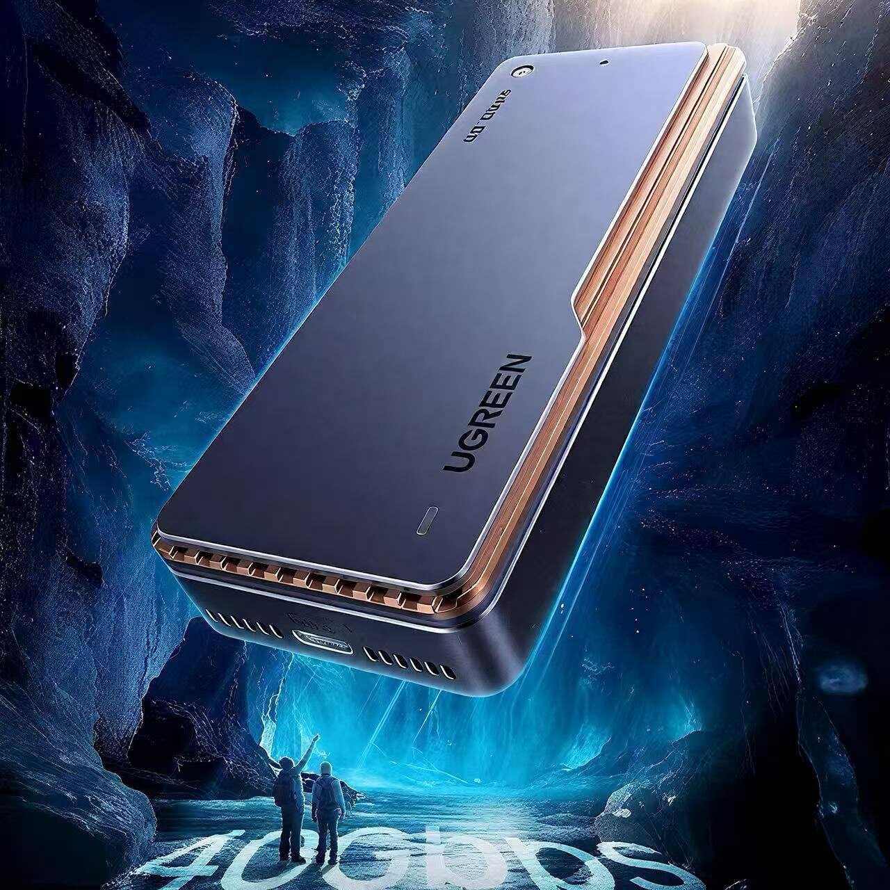 Корпус SSD UGREEN M.2 NVMe, 40 Гбит/с, Thunderbolt 5/4/3, USB4, для Mac Mini, алюминий, с вентилятором