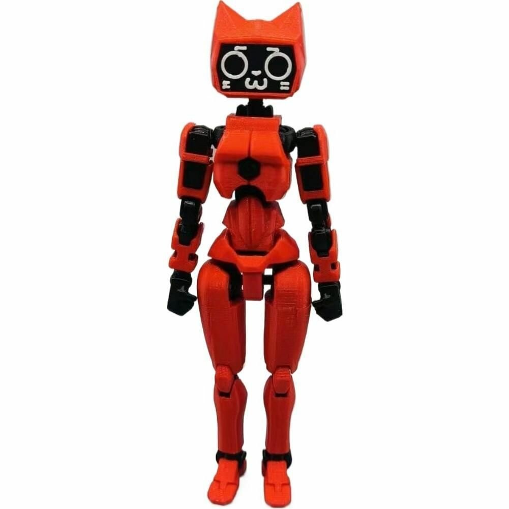 Шарнирная фигурка с кошачьими ушами, подвижные суставы, 3D-печать, настольный декор