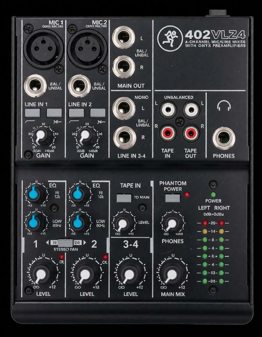 Микшерный пульт MACKIE 402 VLZ 4, 4-канальный, аналоговый, компактный
