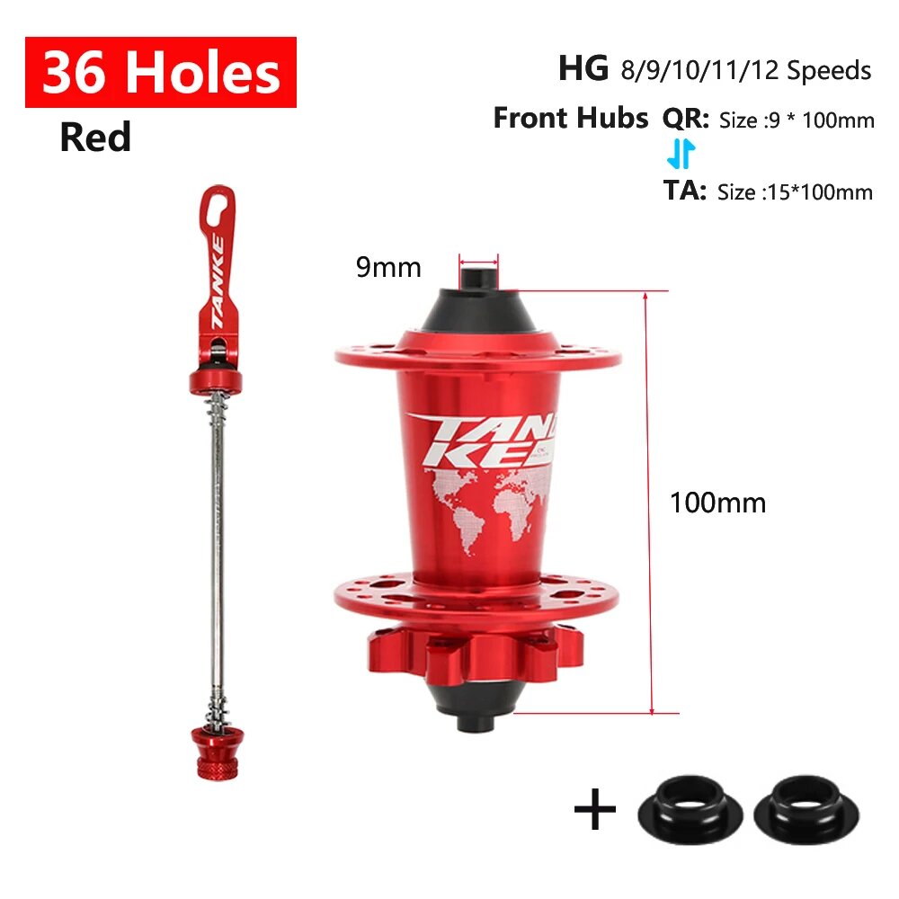 Втулка передняя TANKE 36H Red QR-TA 9-100mm