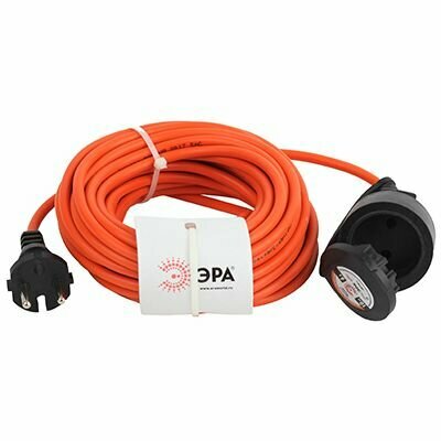 Удлинитель 1-мест 10м 2*0,75 оранжевый IP44 ЭРА