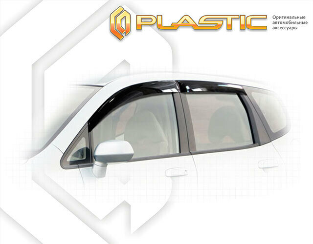 Дефлекторы окон для Honda Fit 2001-2007 Ветровики дверей Черные глянцевые полупрозрачные СА пластик