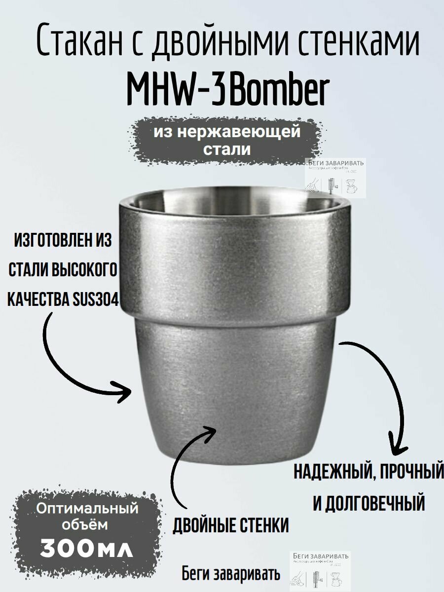 Стакан металлический с двойными стенками