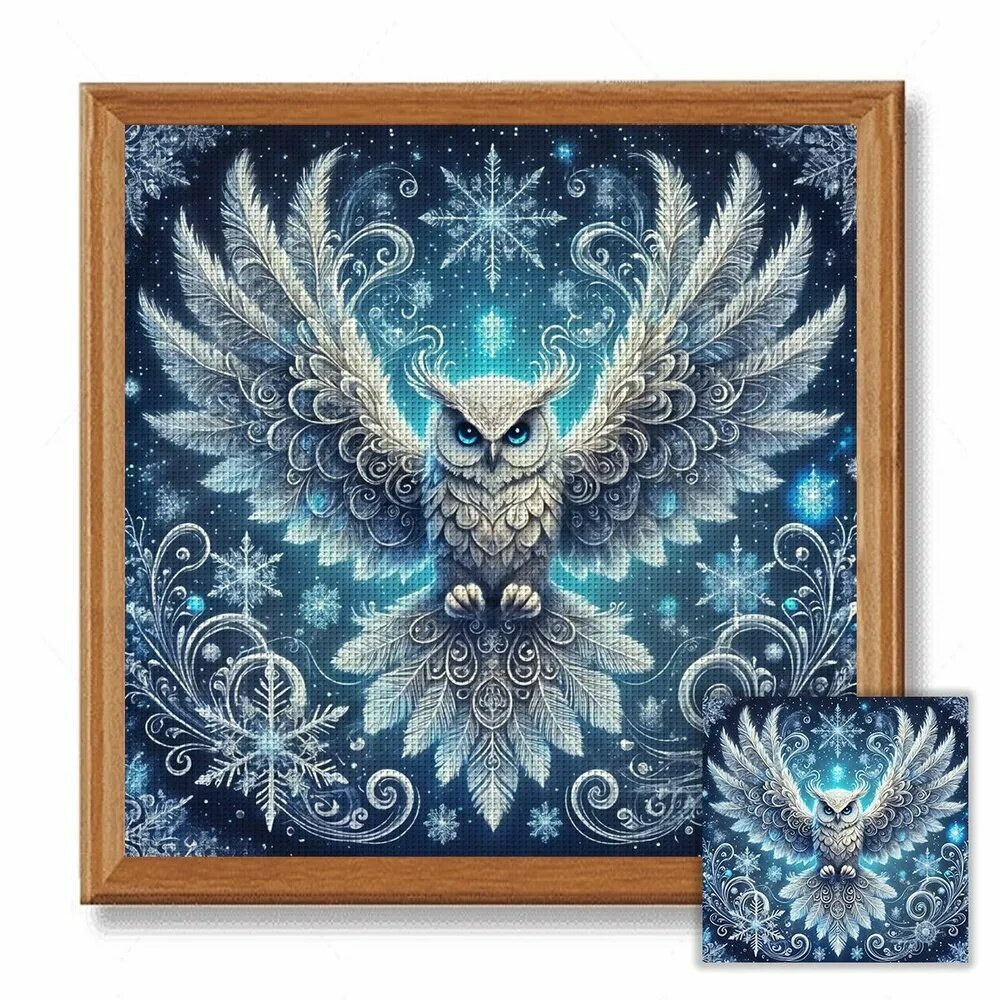 Набор для вышивания, 40x40 см, 25 цветов, 14ct, Таинственная сова